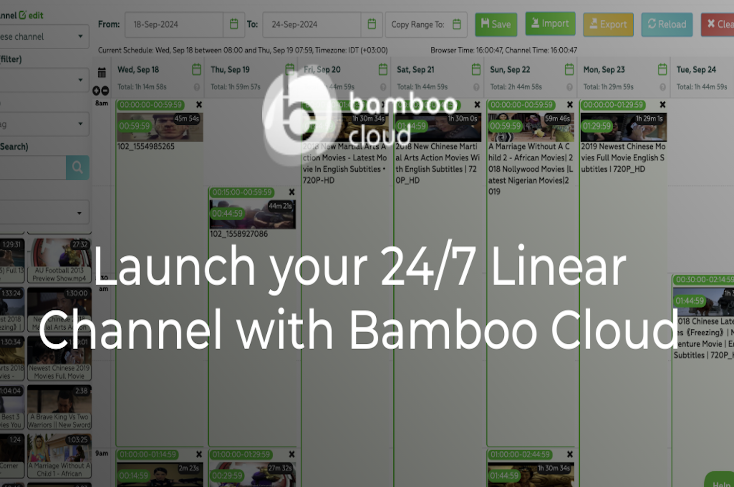 Launch your own 24/7 Linear channels - Bamboo Cloud
